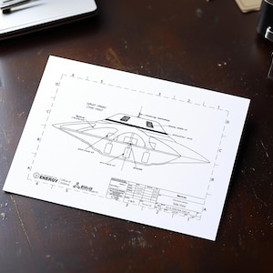Bob Lazar Sport Model UFO Schematic 7" X 5" Print (unframed) Matte ...