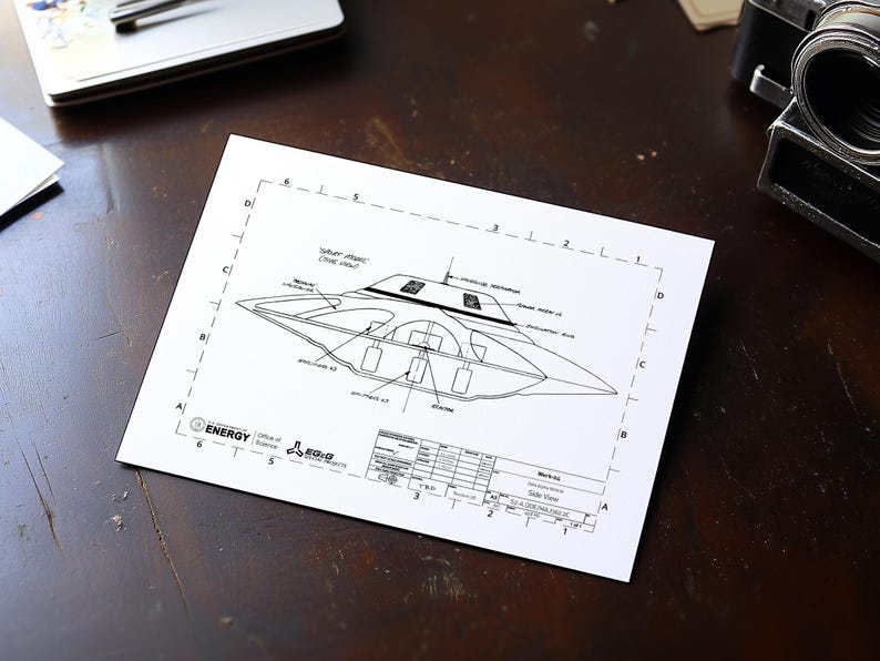 Bob Lazar Sport Model UFO Schematic 7" X 5" Print (unframed) Matte ...