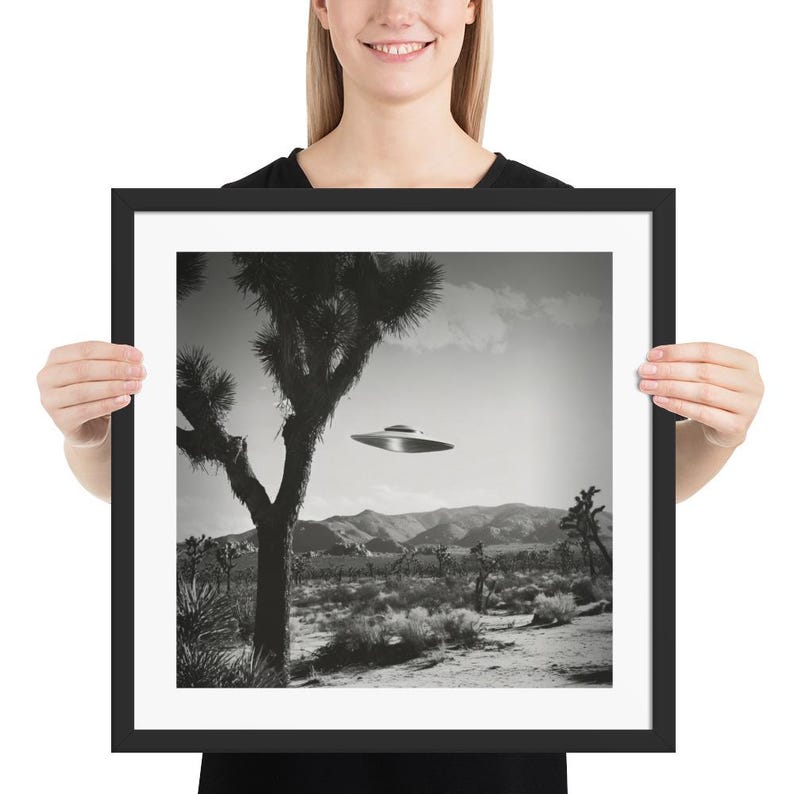 Framed UFO Photograph, Joshua Tree Fine Art Print, Space Art, Modern ...