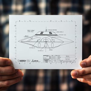 Bob Lazar Sport Model UFO Schematic 7" X 5" Print (unframed) Matte ...