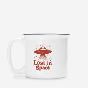 Retro UFO Mug Lost in Space Gift Coffee Cup Premium Ceramic Mug 2-sided ...