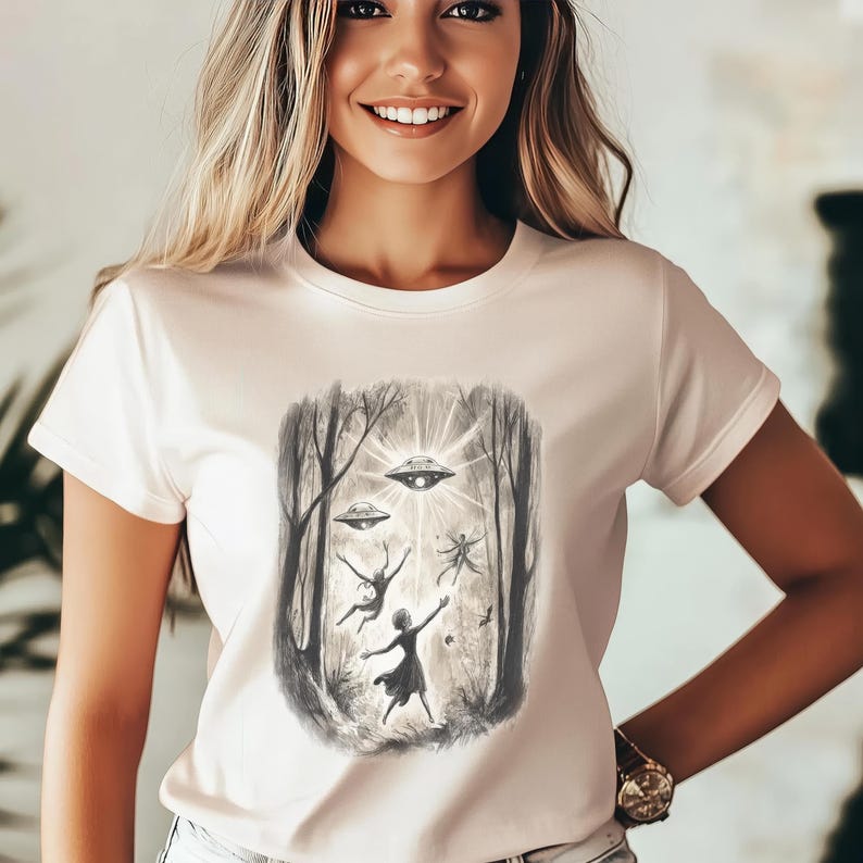 Cottagecore Aesthetic Fairycore Fashion Whimsical Tee Forest Spaceships ...