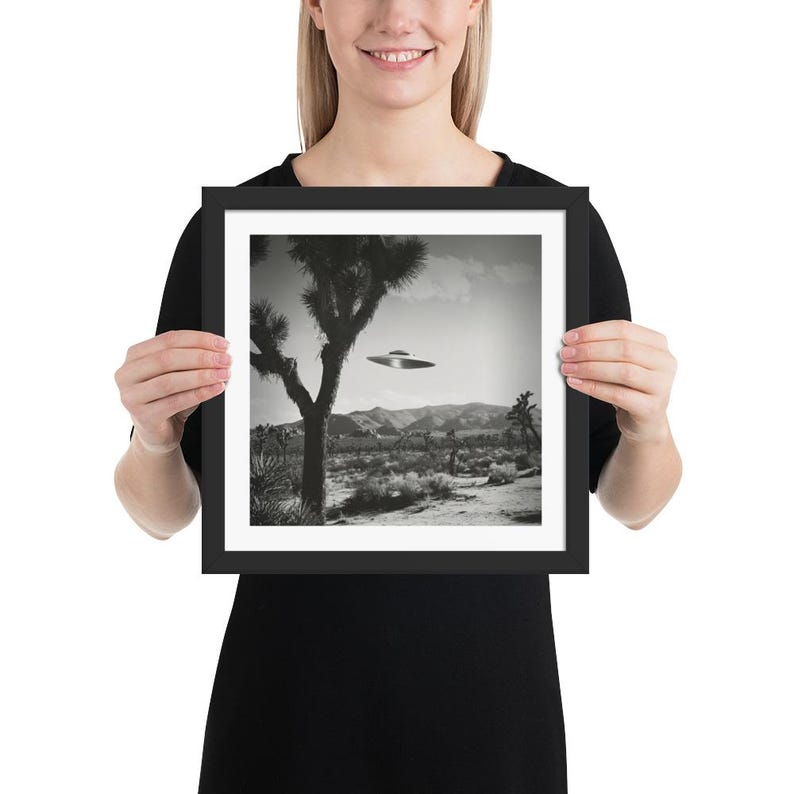 Framed UFO Photograph, Joshua Tree Fine Art Print, Space Art, Modern ...