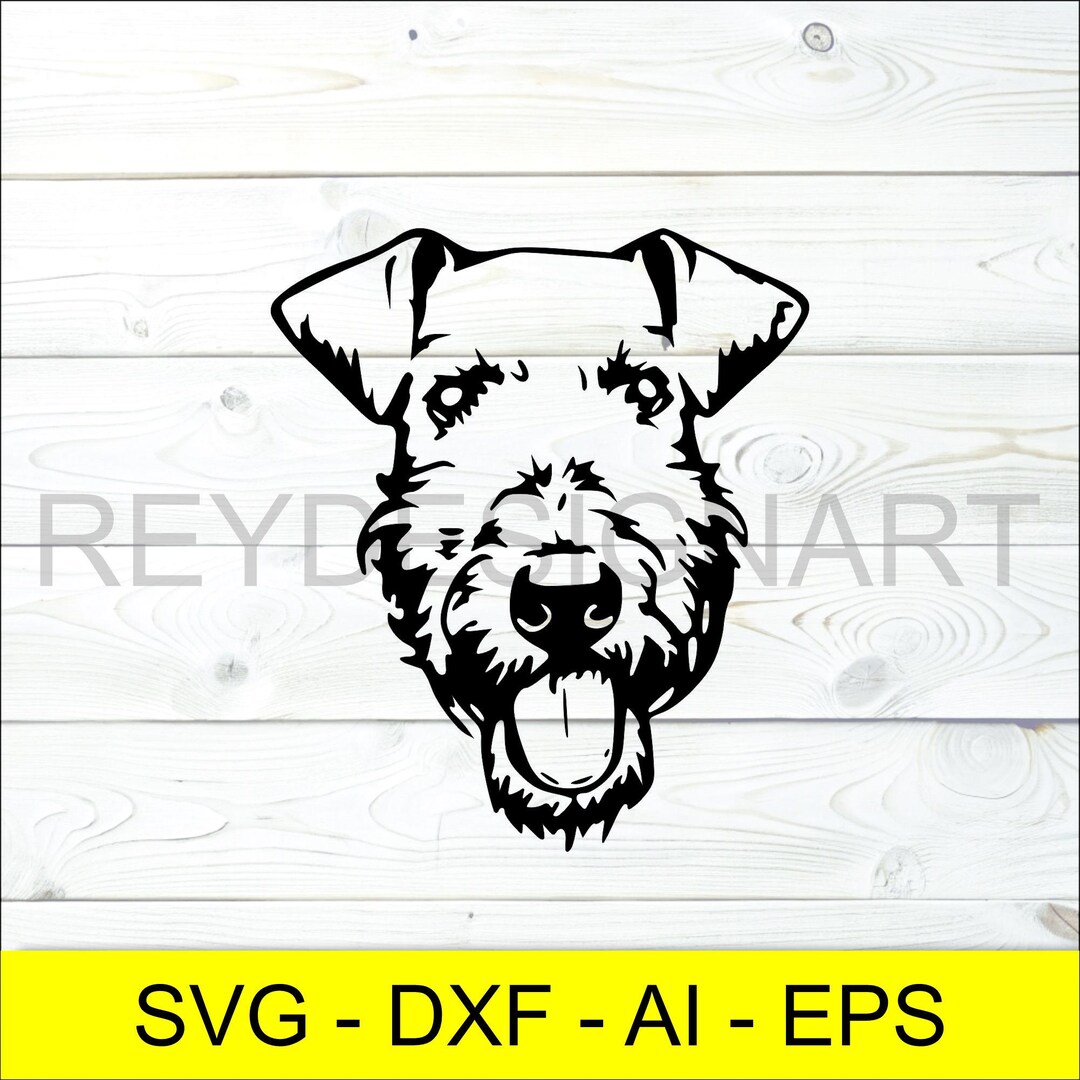 Airedale Terrier SVG Cut File | Dog Breed Vector Art (instant Download ...