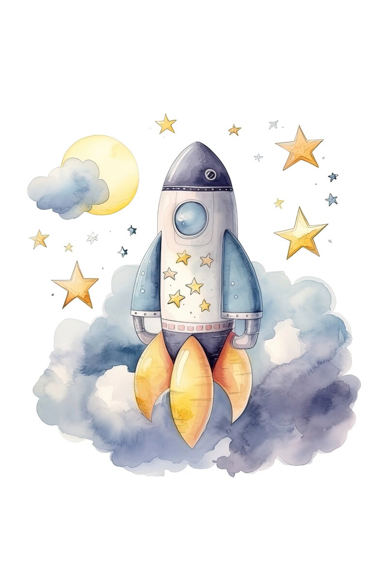 Space Adventure Series - Set of 3 Digital Art Prints for Children's ...