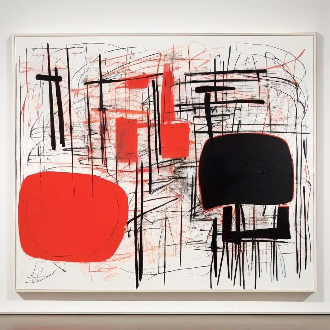 Exhibition Piece! Naive Abstract Expressionism 140 X 125 Cm White ...