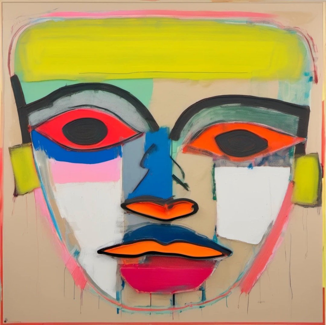 Human Face Abstract Collection 117 Expressive Art,colorful Paint ...