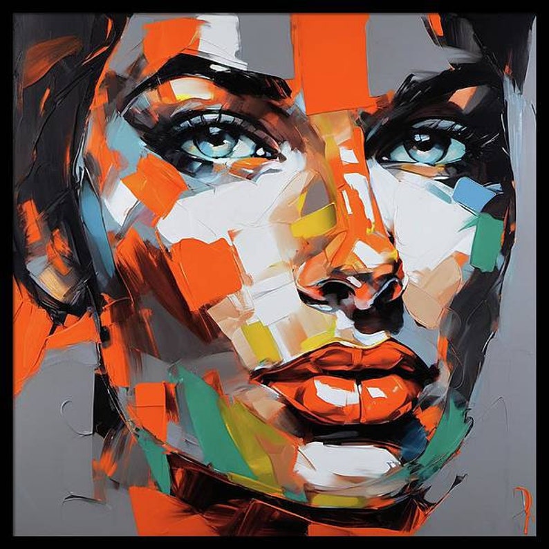 Female Face 02 - Portrait by Felix Von Altersheim 100x100 Framed ...