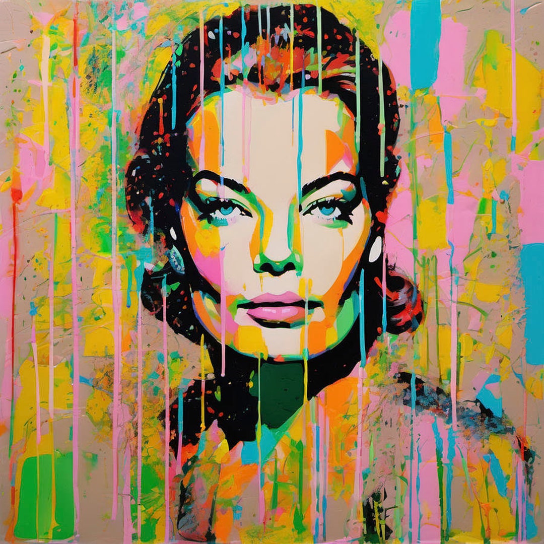 Romy Schneider Glamor Paris Motif Print/vintage Style Minimalism Colors ...