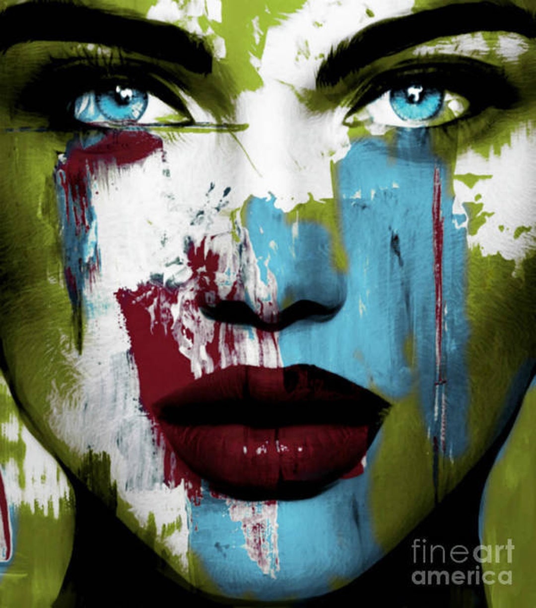 Just Face Abstract Game Red Gallery Print Acrylic Glass Pop Art up to ...