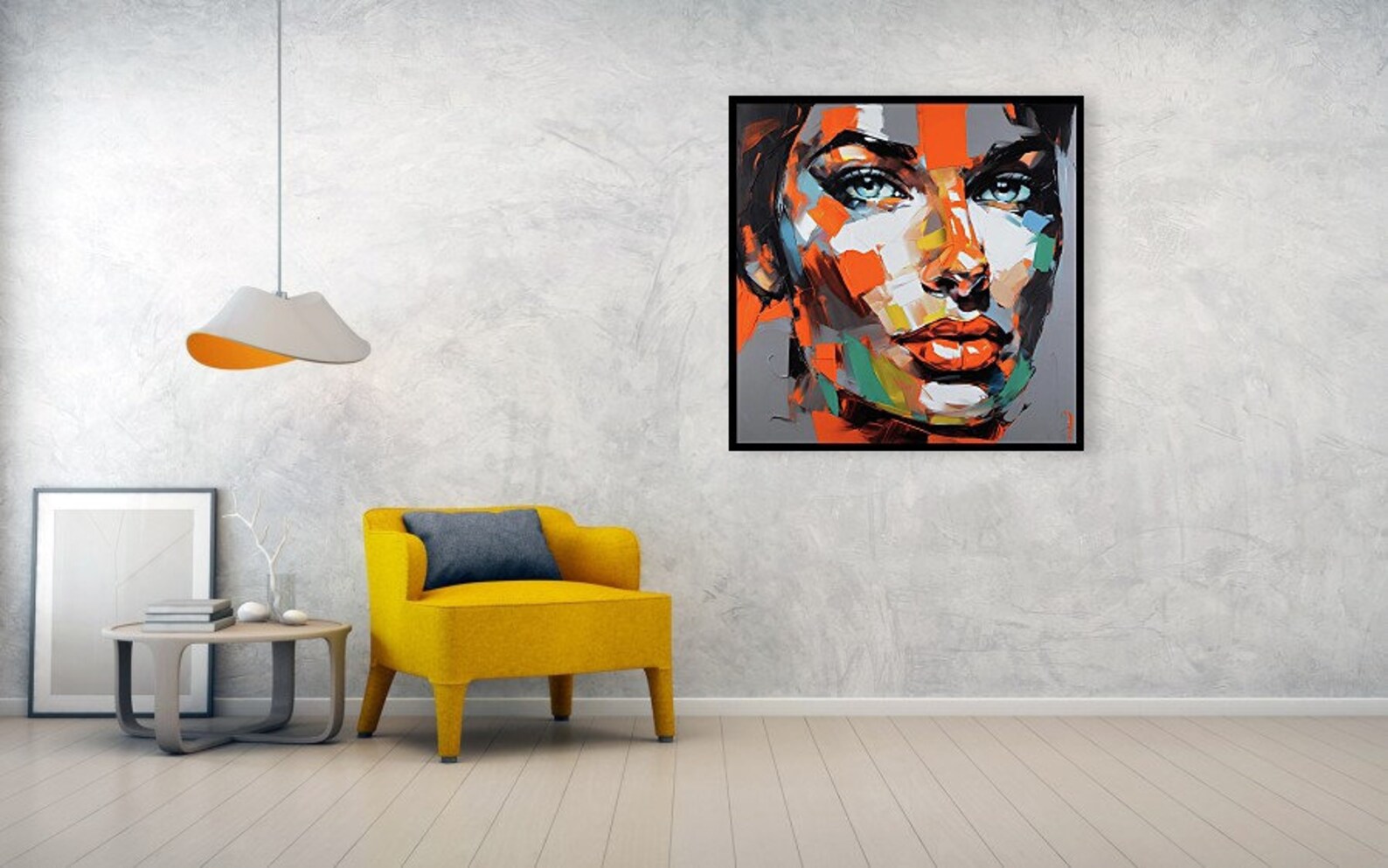 Female Face 02 - Portrait by Felix Von Altersheim 100x100 Framed ...