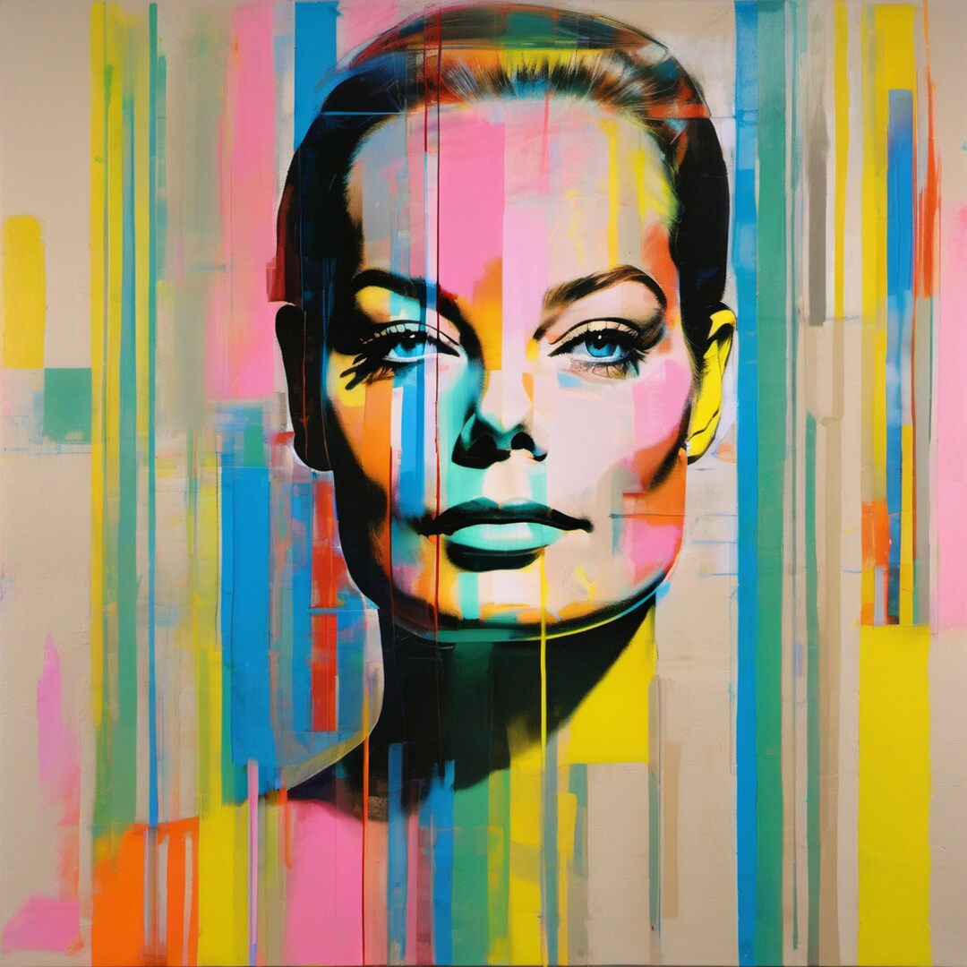 Homage to Romy Schneider Stripes 01 Print/vintage Style Minimalism ...
