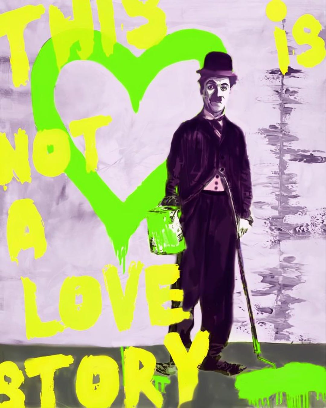 Homage to Charlie Chaplin Neon Yellow - This is Not a Love Story Blue ...