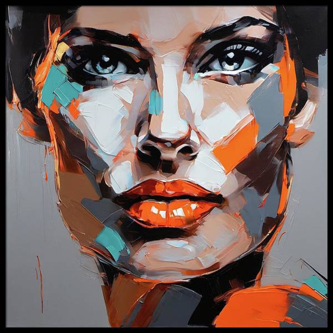 Female Face 01 - Portrait by Felix Von Altersheim 100x100 Framed ...