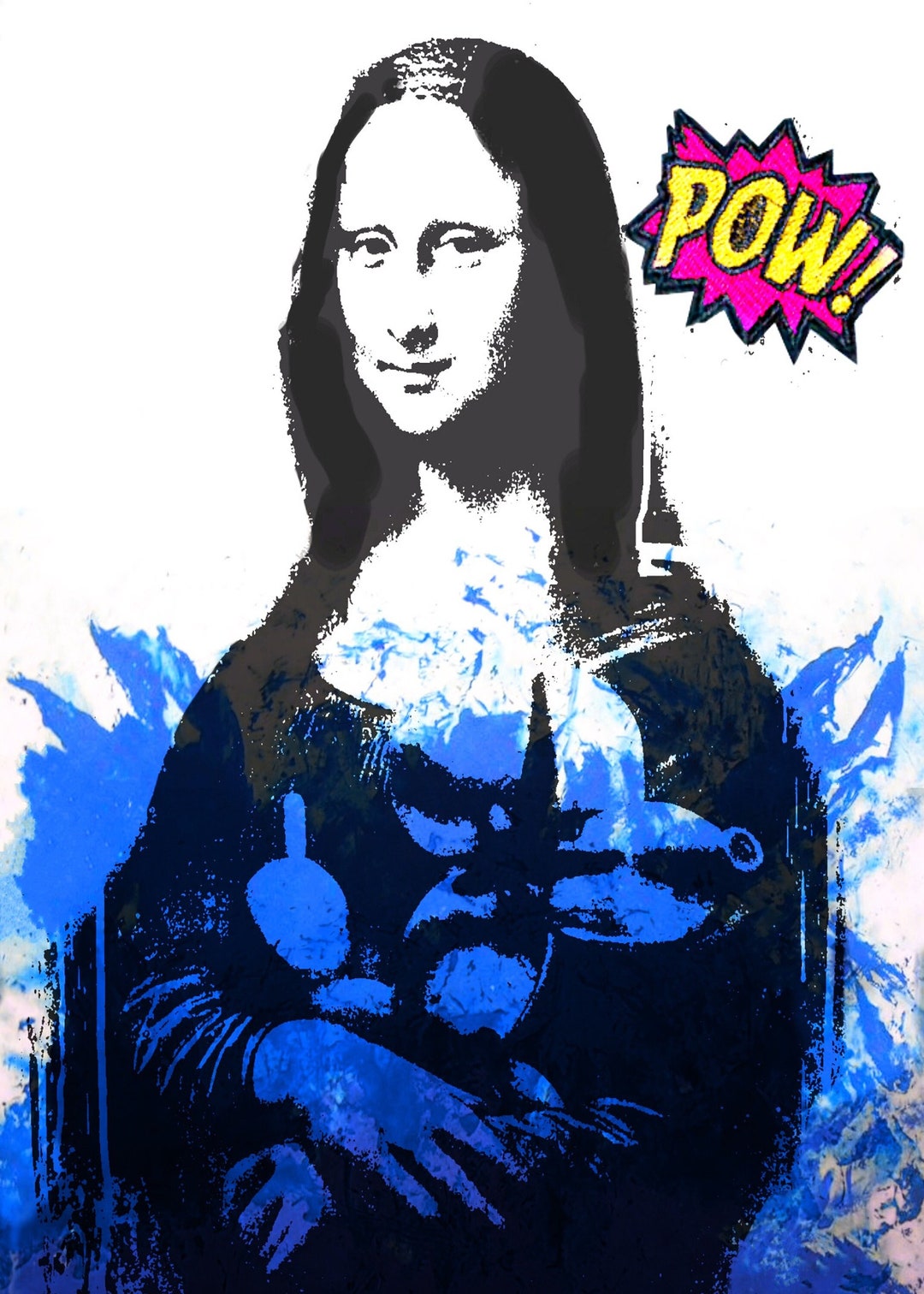 Mona Lisa Pow Dog - Stencil Art Druck 40x60 cm Gallery Print/Acrylglas ...