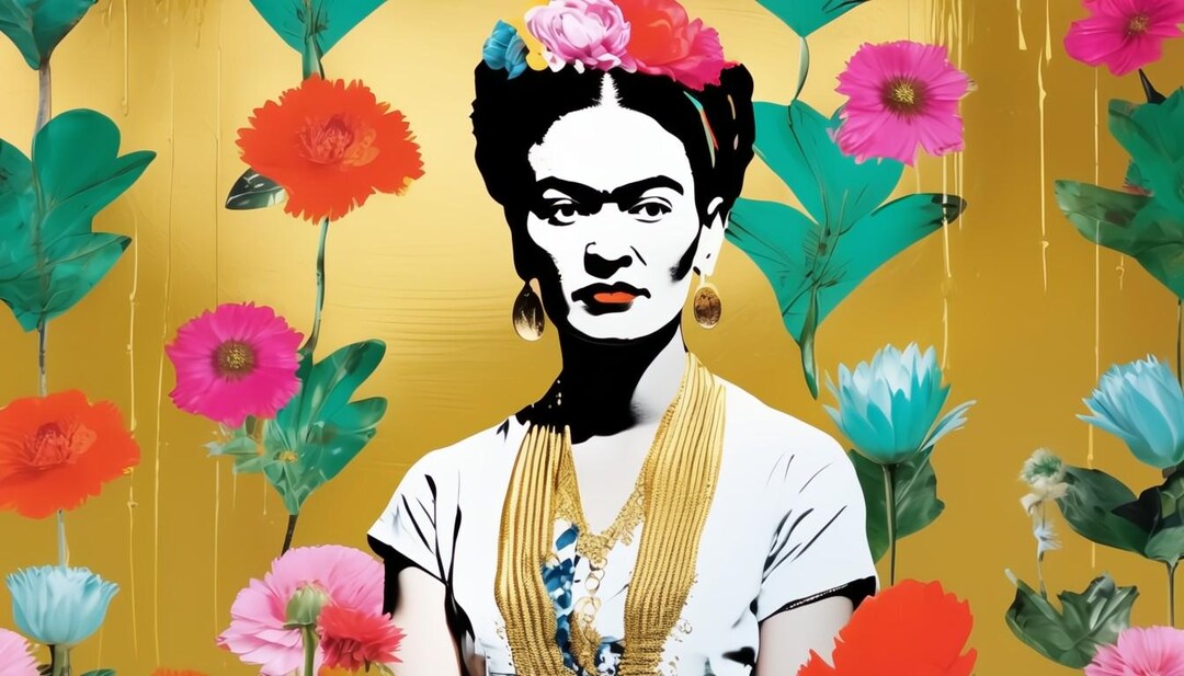 Hommage Frida Kahlo Paradise Flora Gold Colors Flowers Avantgarde FK06 ...
