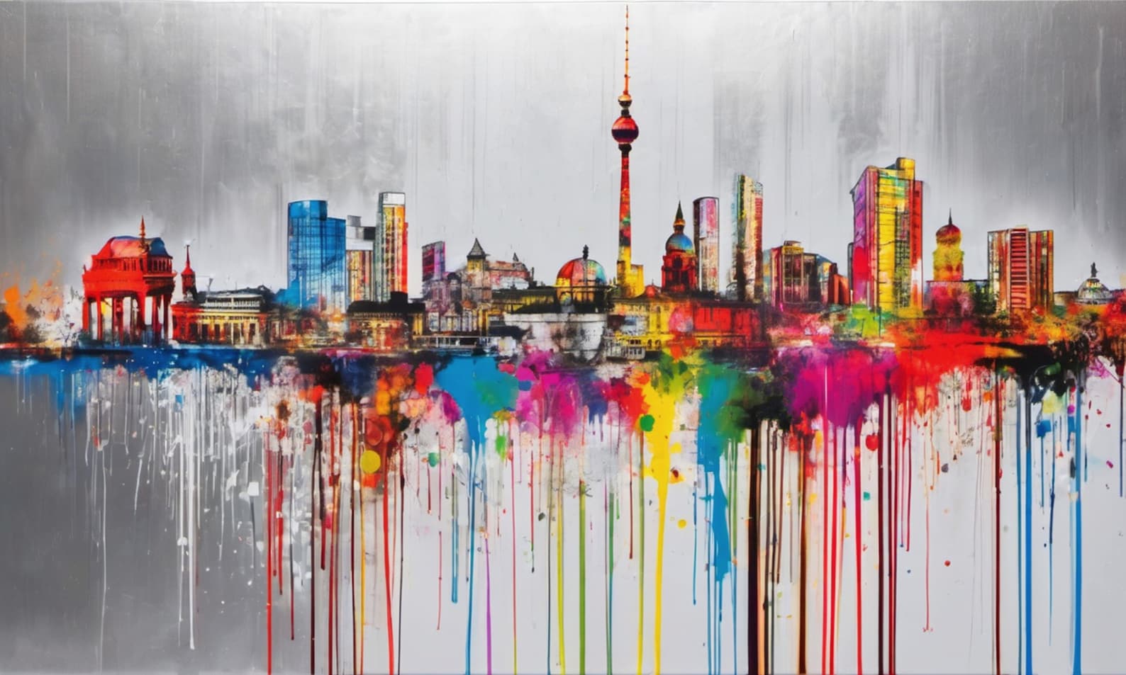 Skyline Berlin Splash Colors Silver Edition Color Metallic Gray City ...