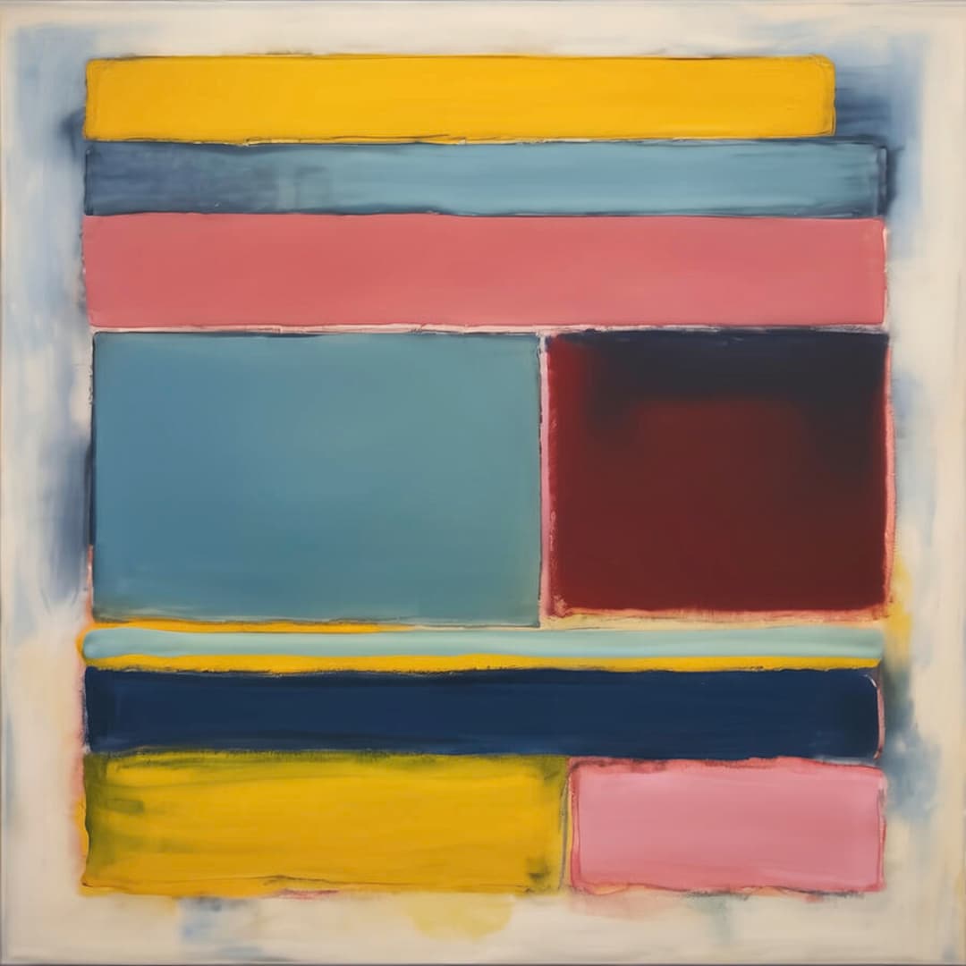 Abstract Color Field Painting 05 Washed Out Colorful Color Blocks ...