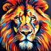 Colors Lion 01 King of Animals Modern Art Colorful Decorative Print ...