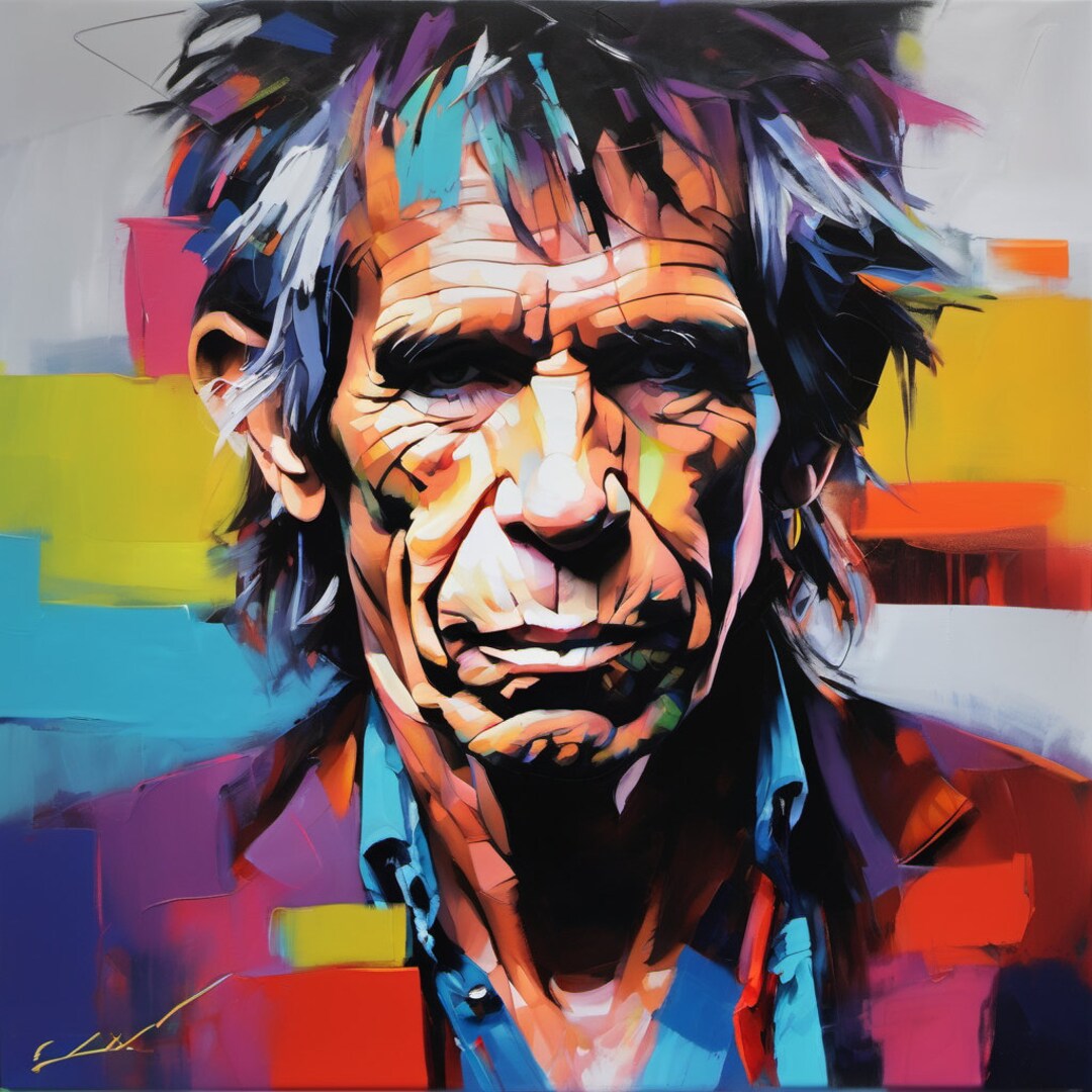 Motif Musician Keith Rock Legend Spatula Technique by Felix - Etsy