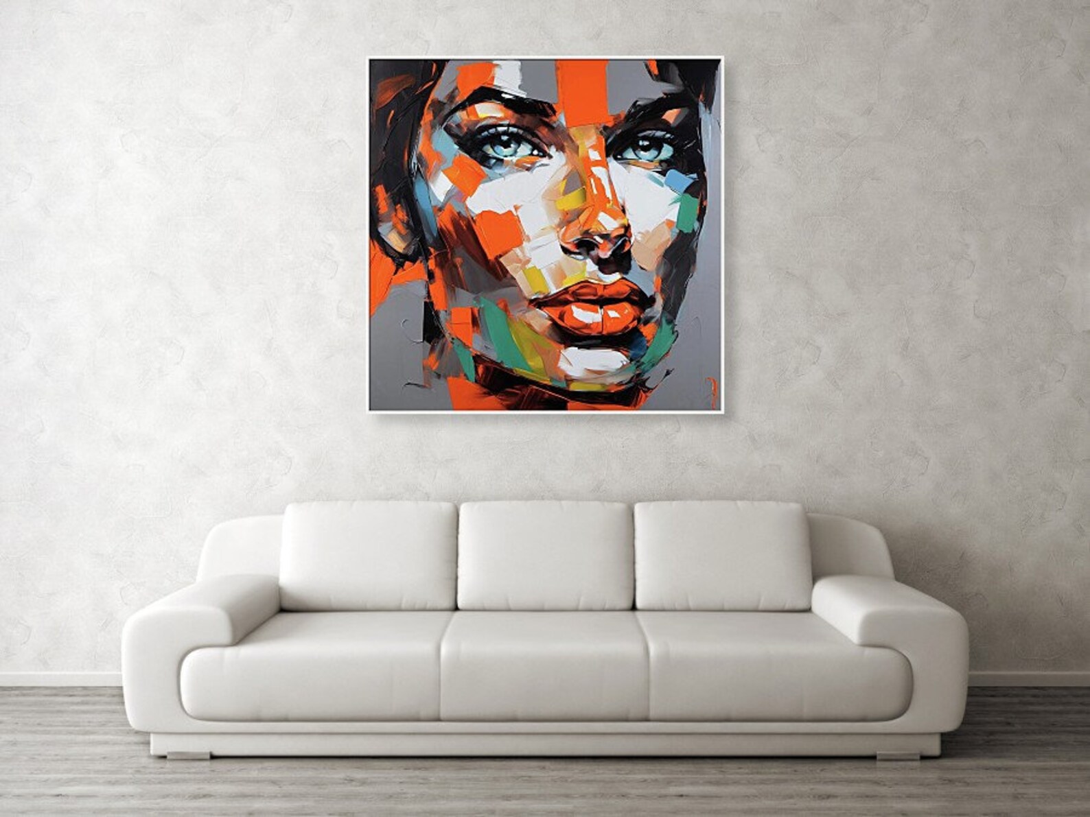 Female Face 02 - Portrait by Felix Von Altersheim 100x100 Framed ...