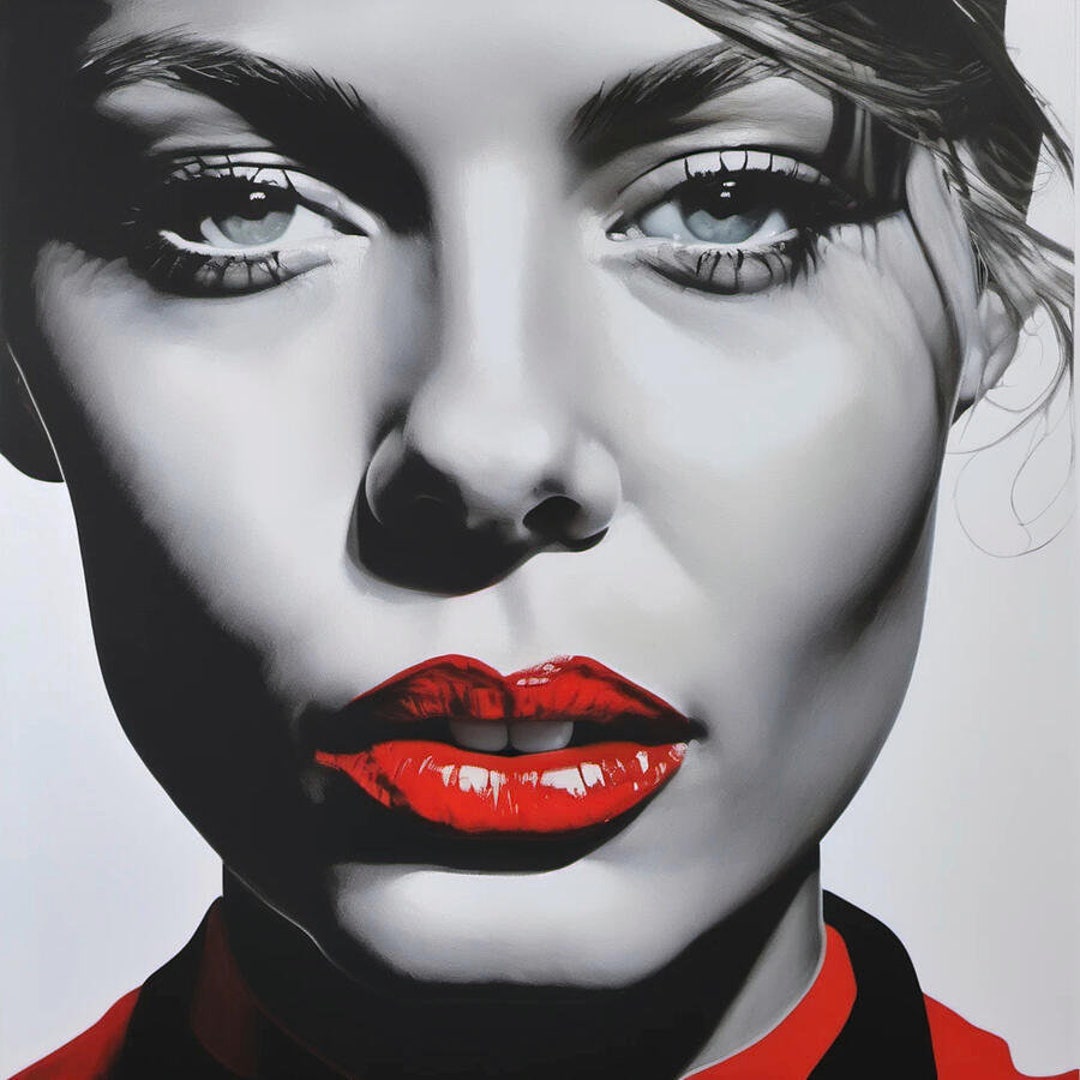 Homage to Ornella Muti Photorealism Italian Icon 70s Vintage Retro Pop ...