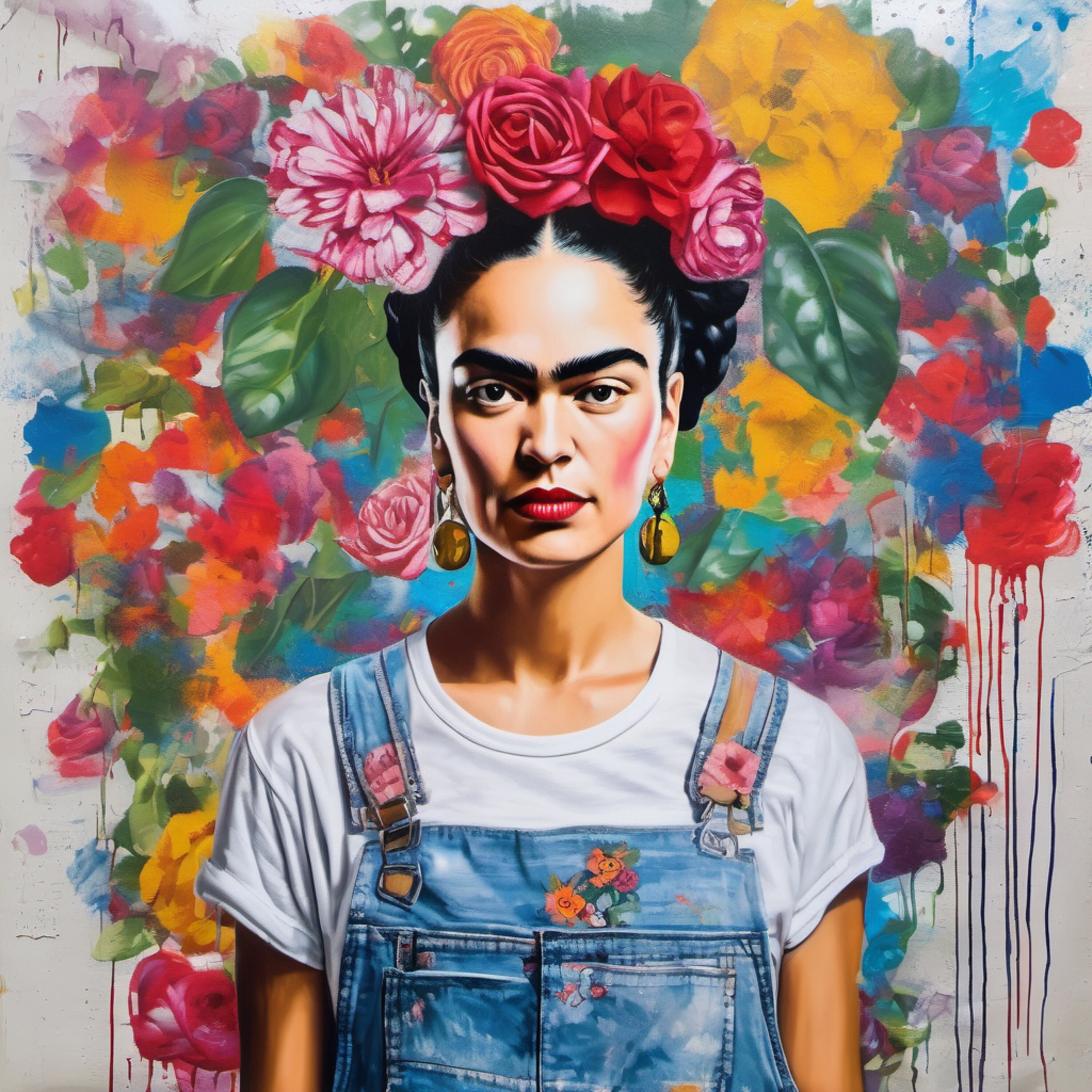 Motif Frida Kahlo Flower Street Art Sytle by Felix Von Rentenheim ...