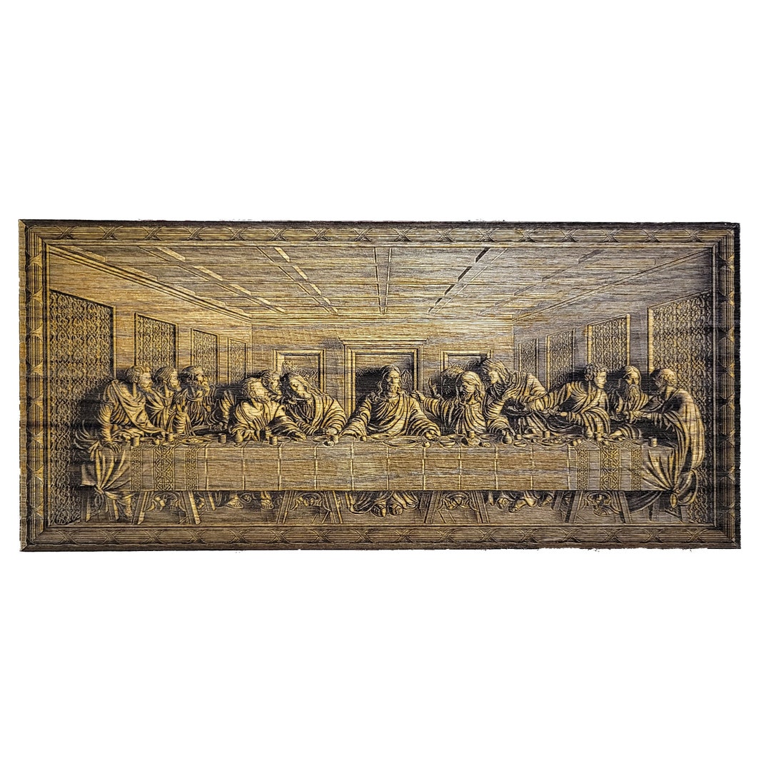 Last Supper - 7x15 Oak Sign | Engraved Last Supper | Last Supper Sign ...