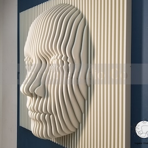 Parametric Face, White Human Face, New Design, 3D Wood Wall Decor Art ...