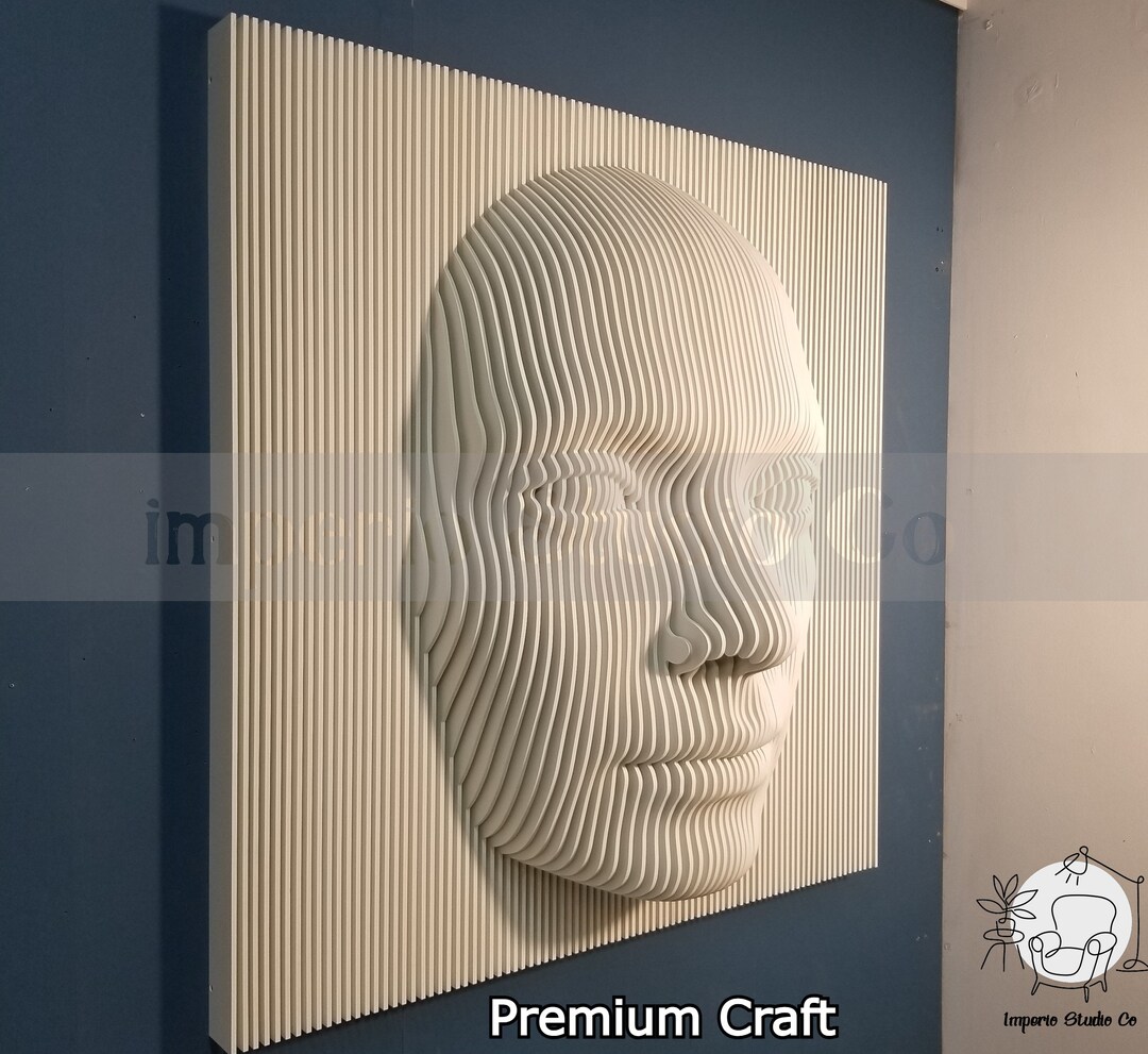 Parametric Face, White Human Face, New Design, 3D Wood Wall Decor Art ...