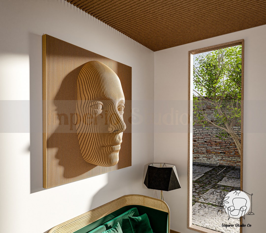 Parametric Face, 3D Wood Wall Decor Art, Large Human Face - Etsy Canada