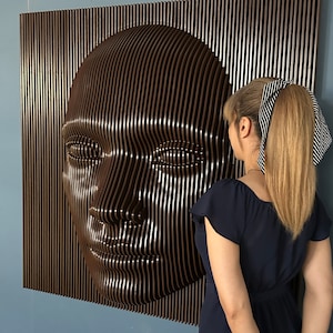 Parametric Face, White Human Face, New Design, 3D Wood Wall Decor Art ...