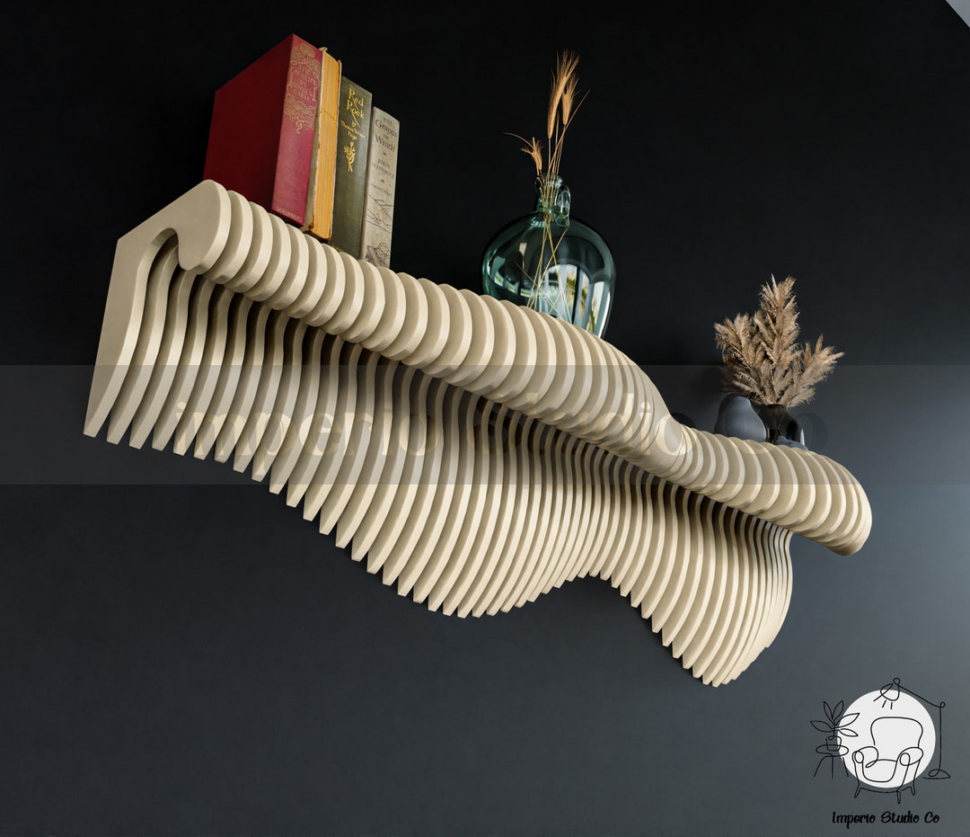 Parametric Shelf, New Design Shelf, Wood Wall Decor Art for Living Room ...