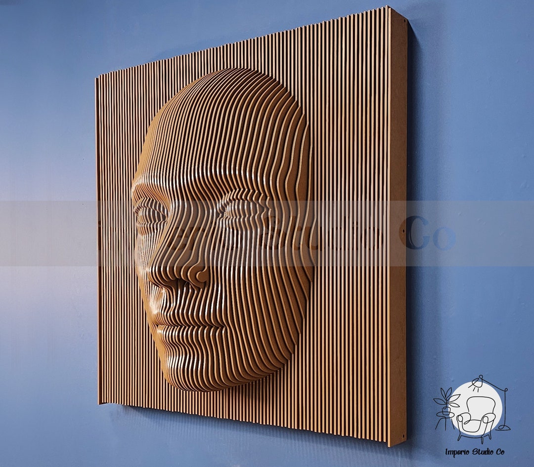 Parametric Face 3D Wood Wall Decor Art Large Human Face - Etsy Australia