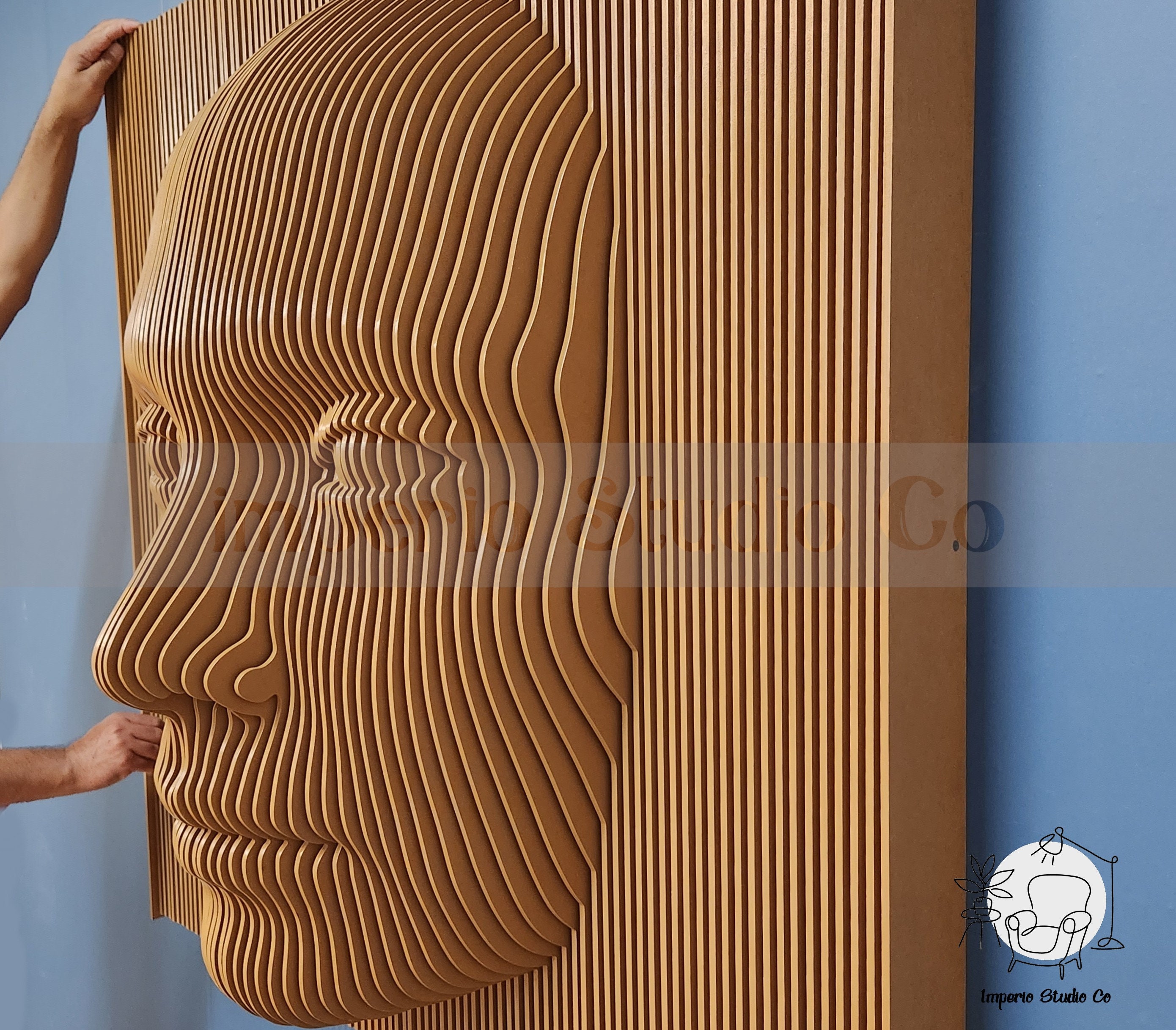 Parametric Face, 3D Wood Wall Decor Art, Large Human Face - Etsy