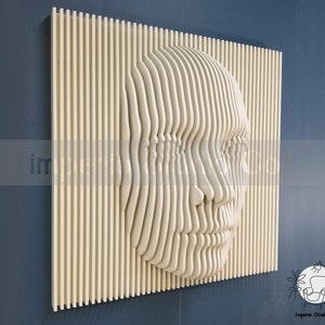 Parametric Face, White Human Face, New Design, 3D Wood Wall Decor Art ...