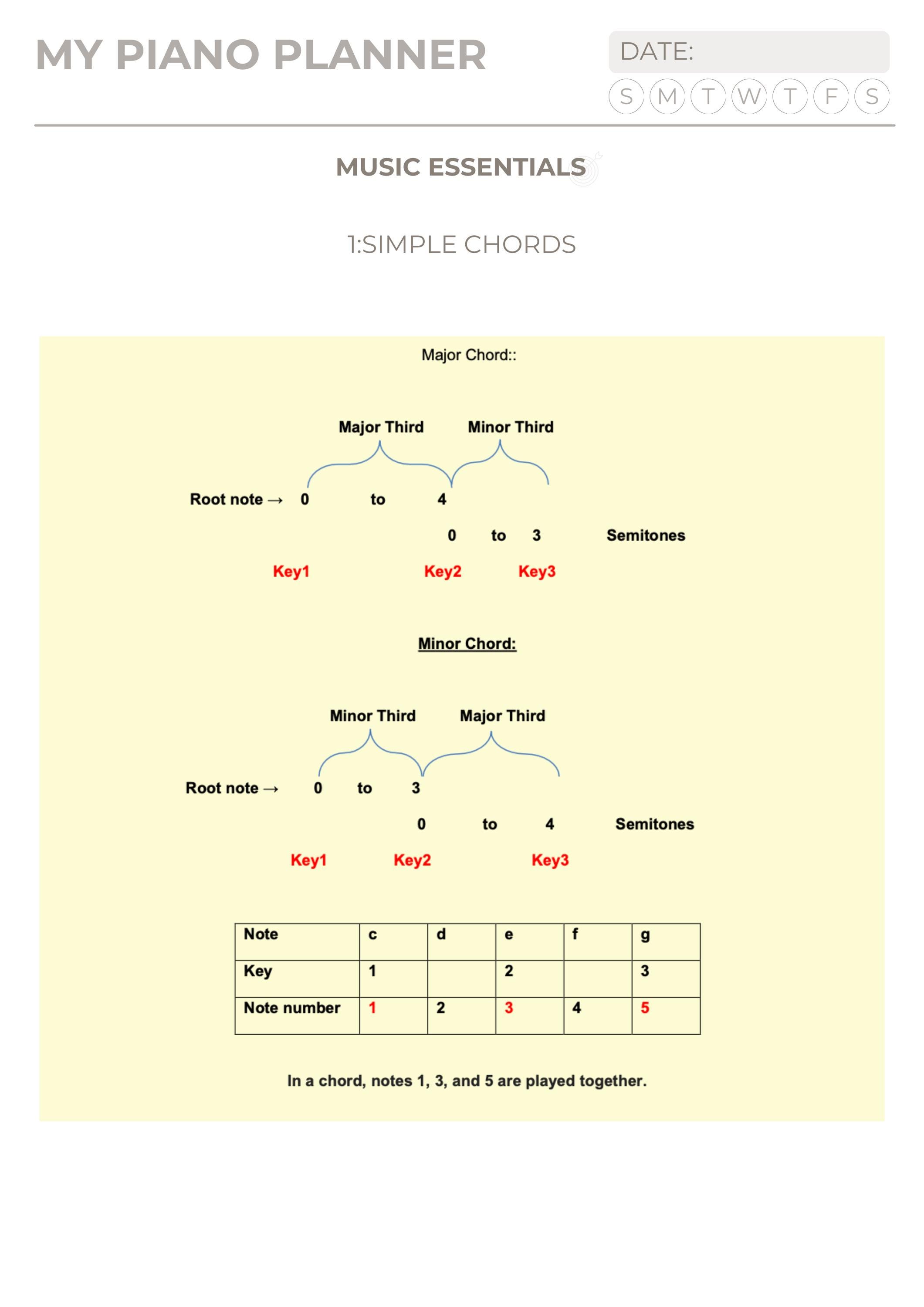 Printable Piano Practice Planner – Music Journal, Repertoire Log ...