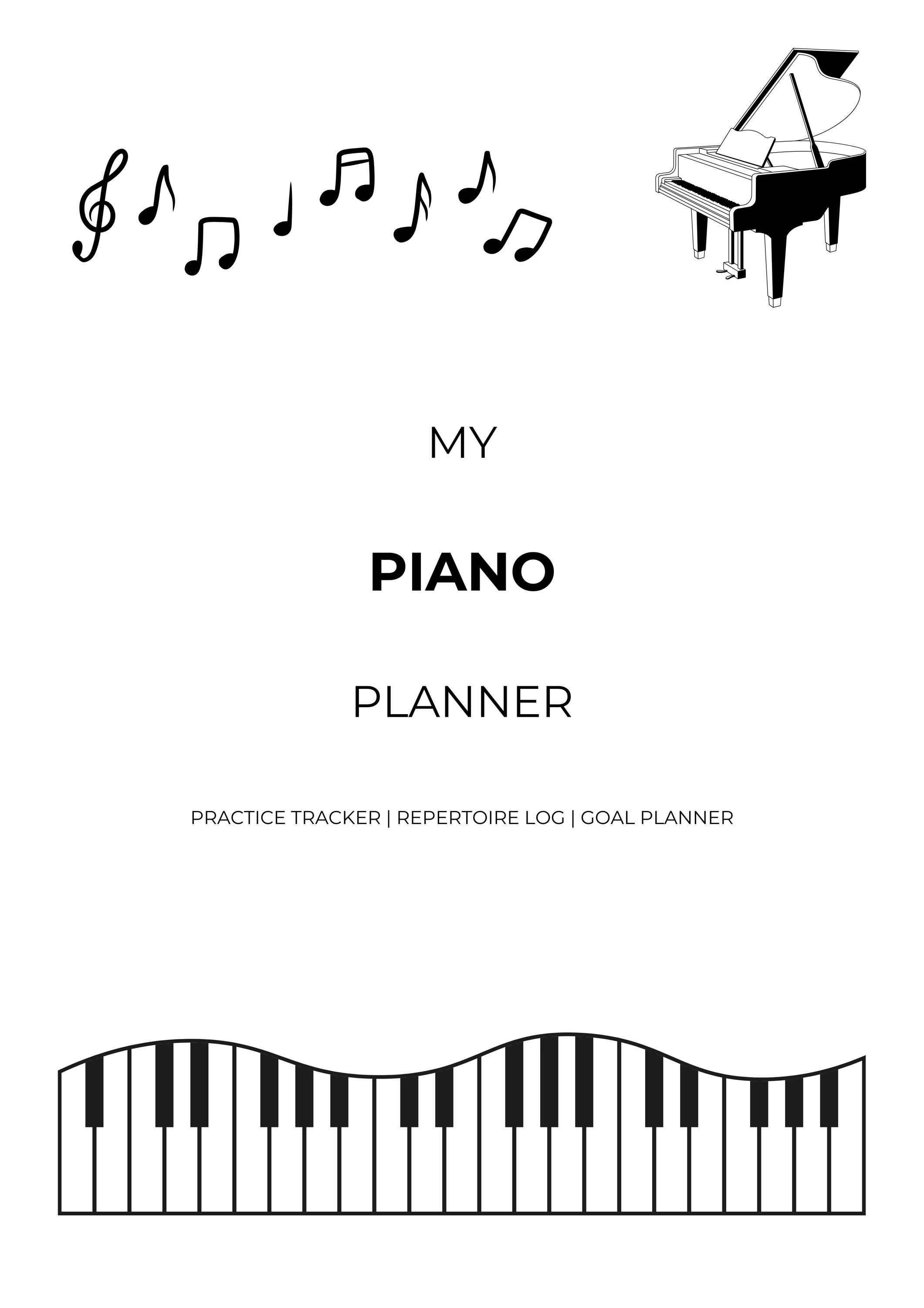 Printable Piano Practice Planner – Music Journal, Repertoire Log ...