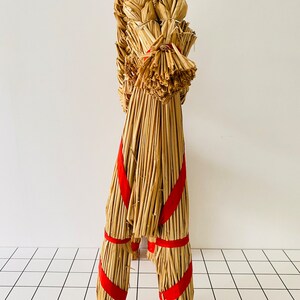 Vintage Large Yule Goat Straw Buck With Red Ribbon 1980s Julbock From ...