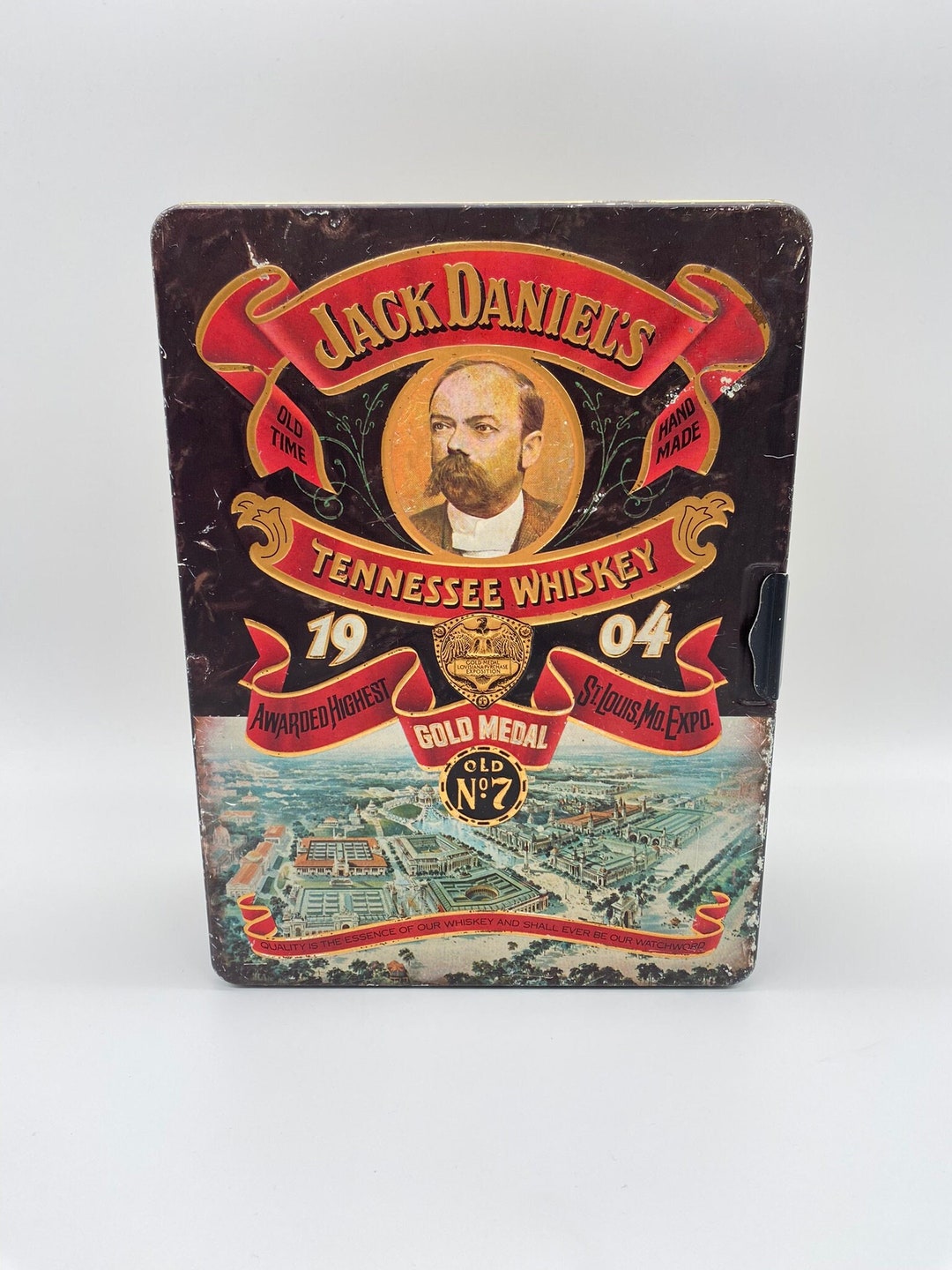 Jack Daniels Vintage Hinged Tin Metal Box Old No 7 Old Time Tennessee ...