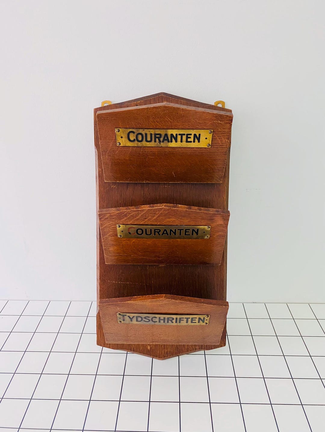 Antique Wooden Art Deco Newspaper and Magazine Rack | Newspaper Holder ...