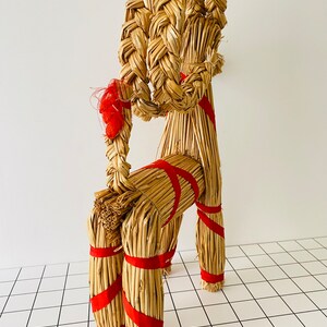 Vintage Large Yule Goat Straw Buck With Red Ribbon 1980s Julbock From ...