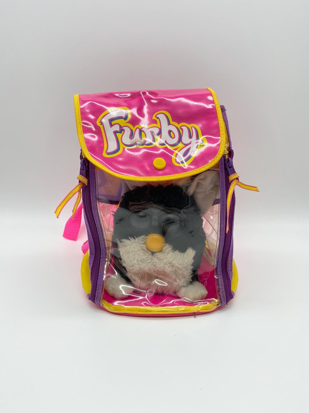 Vintage Furby Skunk 1998 With Backpack Black and White WORKING Furby ...