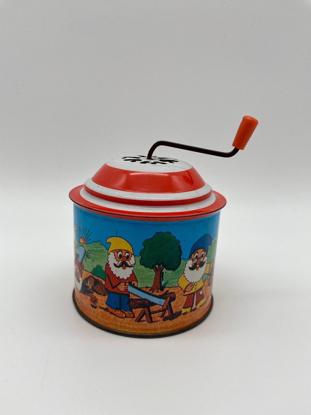 West Germany Vintage Tin Music Box Tin Musical Box Rotary Music Box ...