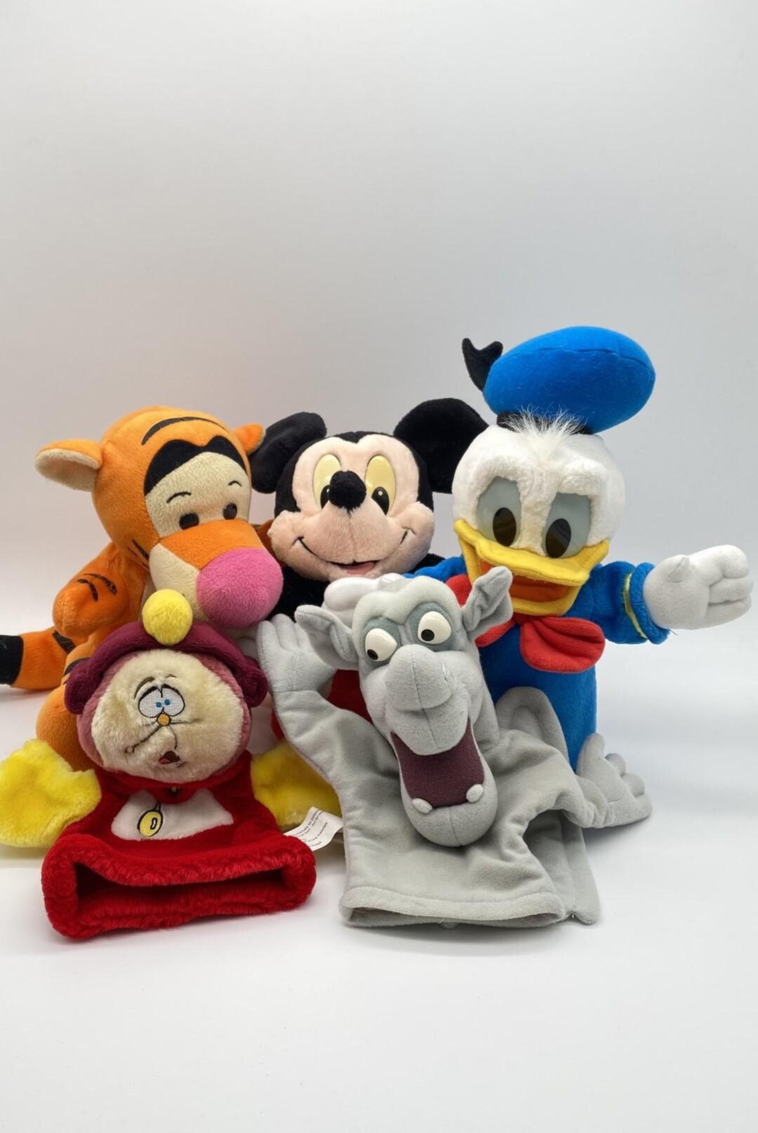 Vintage Plush Disney Hand Puppets | Mickey, Donald, Tigger, Gargoyle ...
