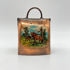 Vintage Cow Bell | Vintage Bell With Image of Two Deer in the Forest ...