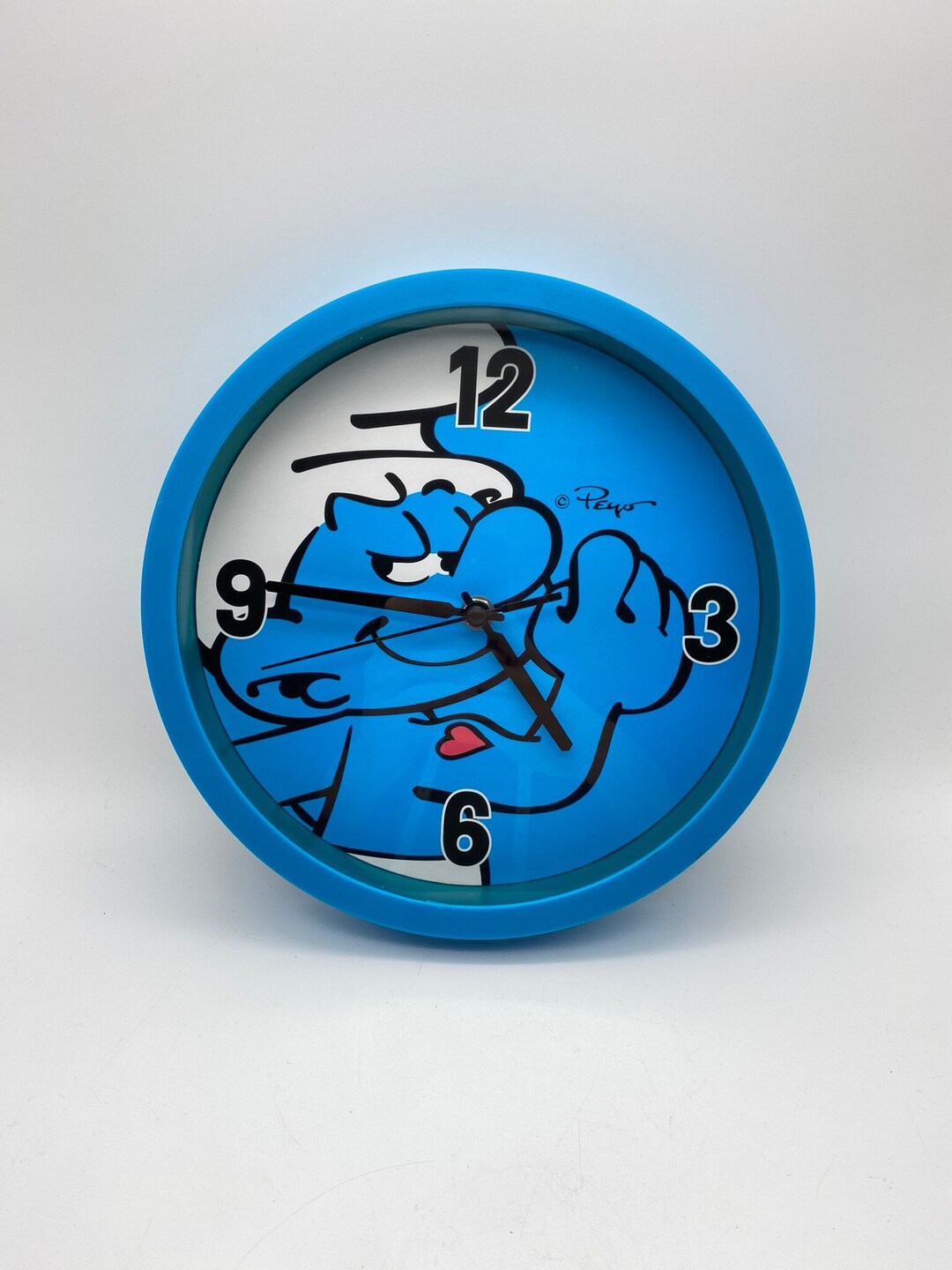 Smurf Wall Clock From Peyo Battery Operated Smurfs Clock 10 Inch 25 Cm ...