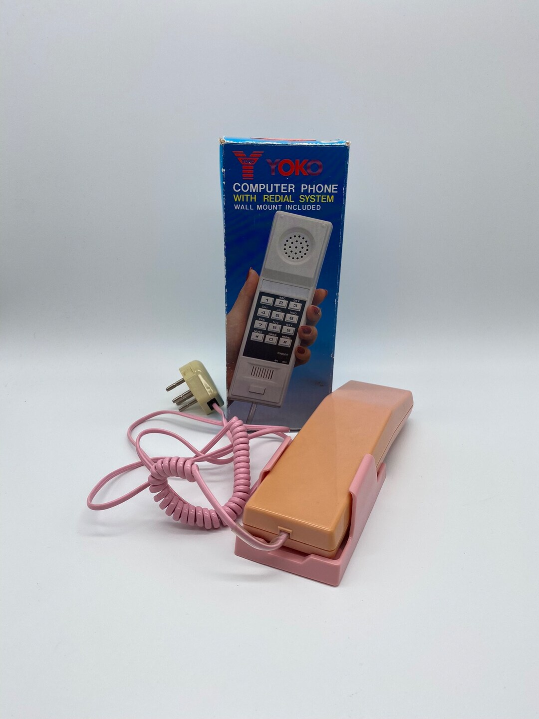 Vintage Retro Computer Telephone Pink Wall Phone Yoko Made in Hongkong ...