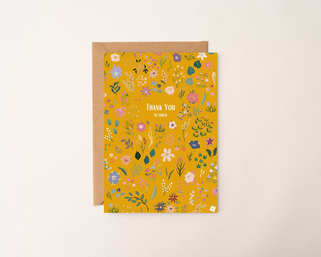 Bohemian, Maximalist Thank You Card, Comes in Quantities of 1, 10, 30 ...