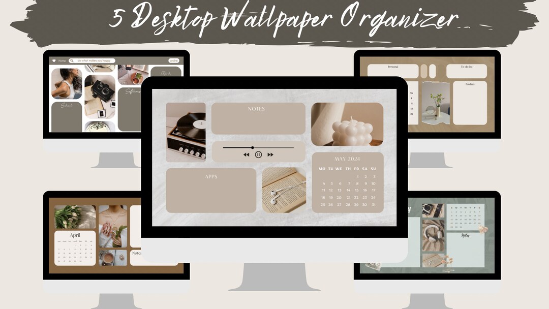 5 Editable Desktop Wallpaper Organizers - Etsy